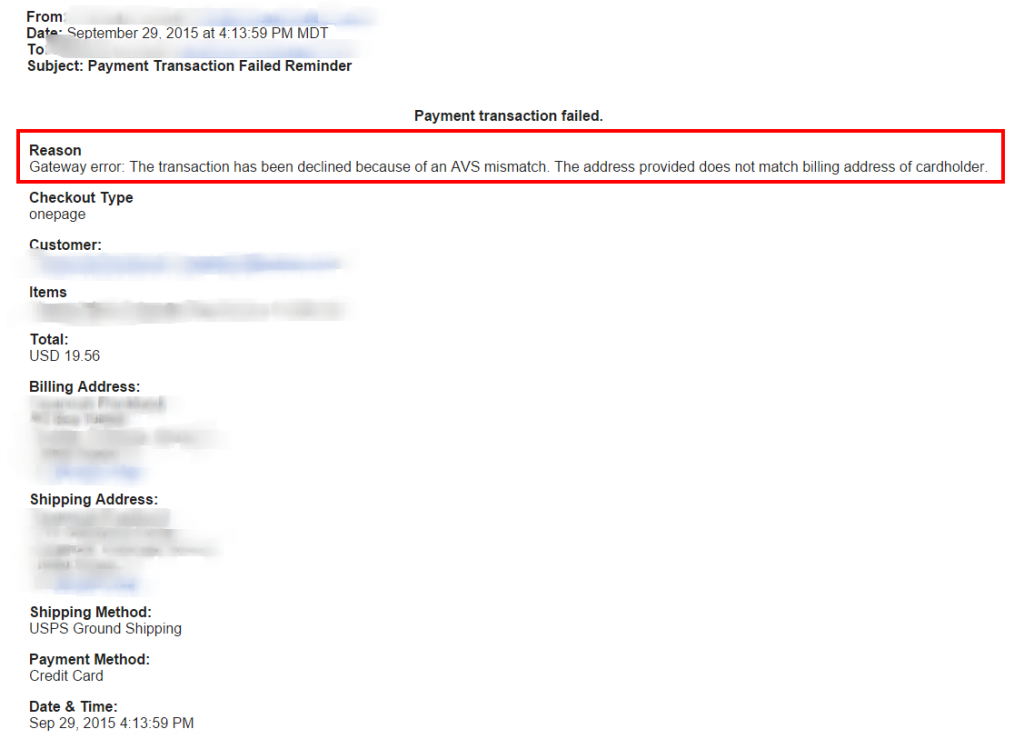Guide to Magento's Payment Transaction Failed Emails